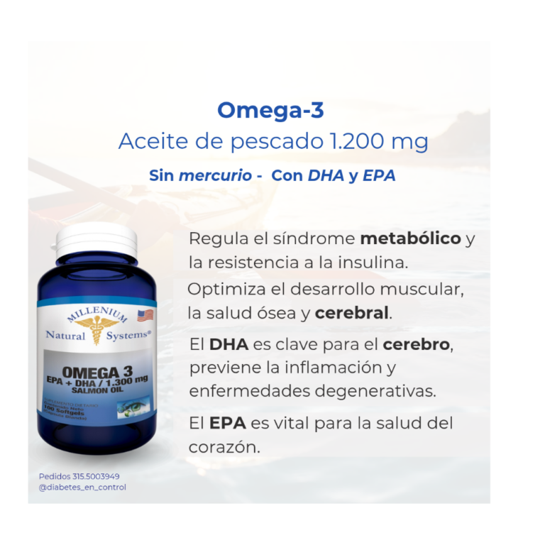 Omega 3.1300 mg.100 capsulas blandas. Natural System. - Diabetes en Control