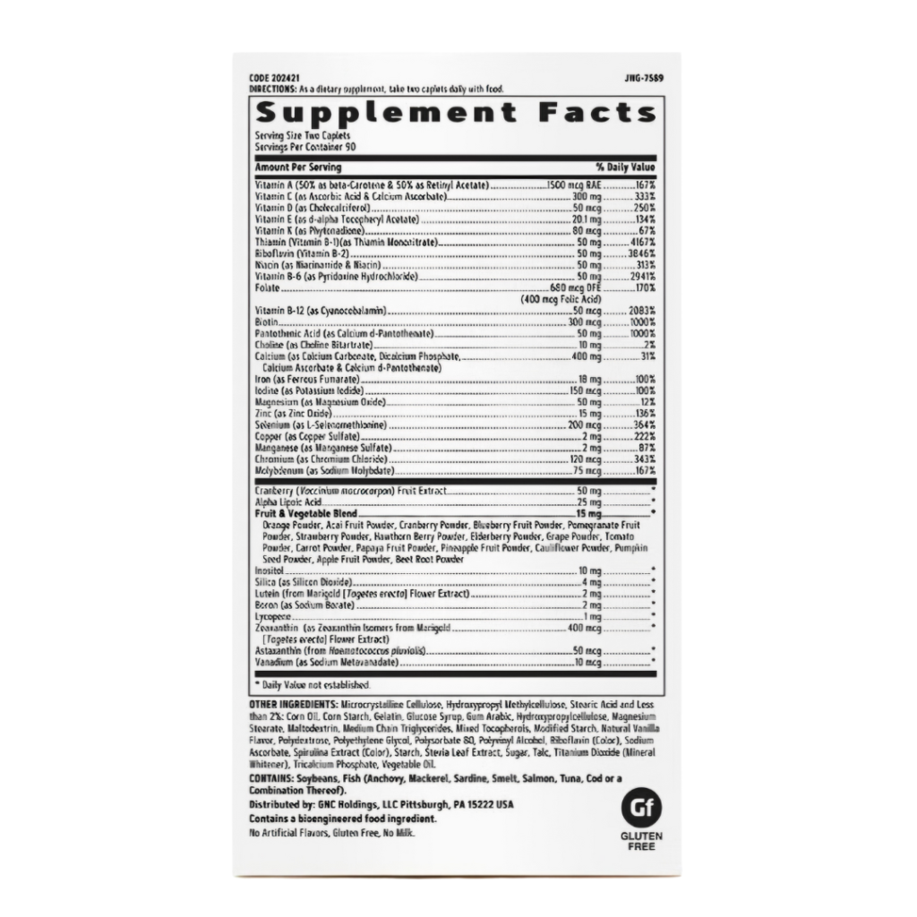 Mega women. Multivitamínico para mujeres Ultra Mega. 90 cápsulas. GNC ...