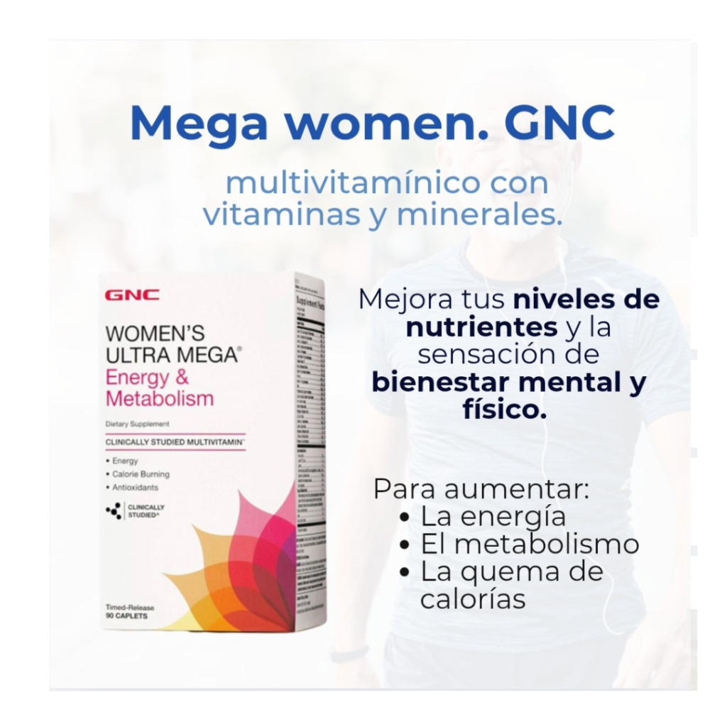 Mega women. Multivitamínico para mujeres Ultra Mega. 90 cápsulas. GNC ...